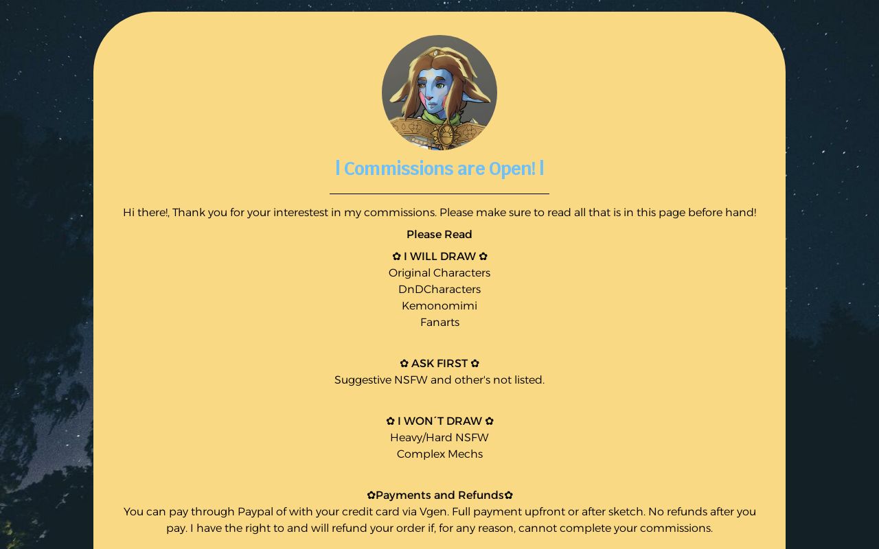 Skydraws Commissions Info